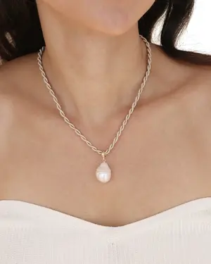 Ettika Cultured Freshwater Pearl Token Necklace