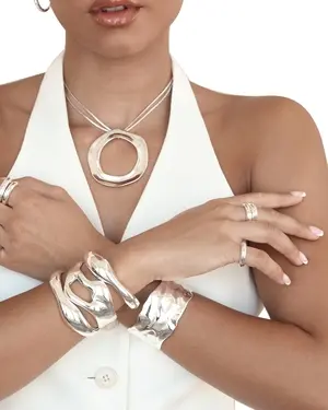 Ettika Liquid Love Cuff Bracelet - Silver