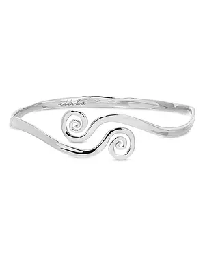 Ettika Intertwined Aura Swirl Arm Cuff - Silver