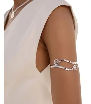 Ettika Intertwined Aura Swirl Arm Cuff - Silver