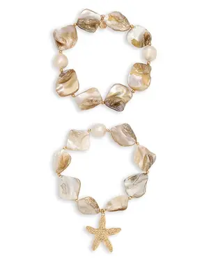 Ettika True Shell Stretch Bracelet Set