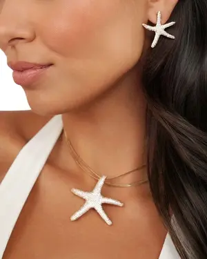 Ettika Pave Starfish Statement Stud Earrings