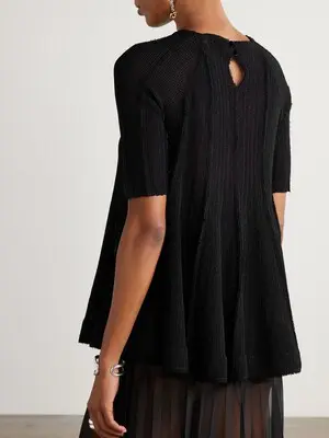 Proenza Schouler Tavia Ribbed-knit Top - Black