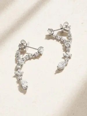 ANITA KO Vivi 18-karat White Gold Diamond Earrings - Silver