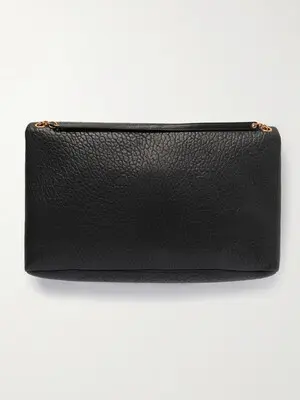 Saint Laurent Cassandre Large Textured-leather Clutch - Black