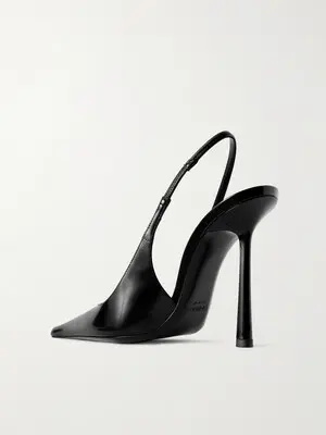 Saint Laurent Vendôme Glossed-leather Slingback Pumps