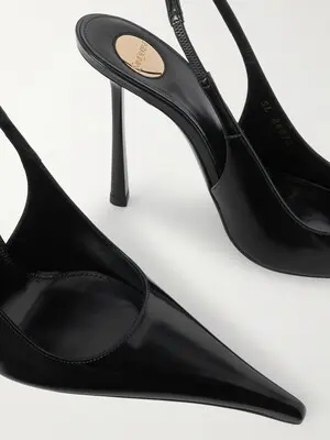 Saint Laurent Vendôme Glossed-leather Slingback Pumps