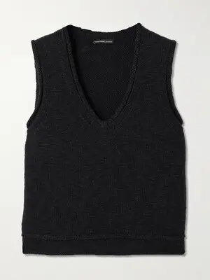 JAMES PERSE Ribbed Cotton And Linen-blend Tank