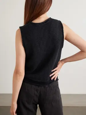JAMES PERSE Ribbed Cotton And Linen-blend Tank