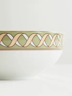 La DoubleJ Odysseus Gold-plated Porcelain Serving Bowl - Pink