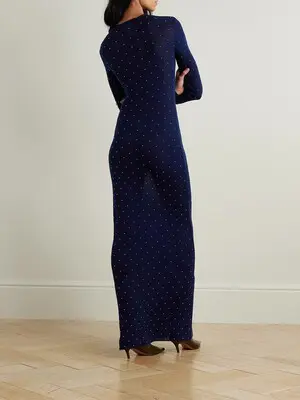 Rabanne Studded Wool-blend Maxi Dress - Blue