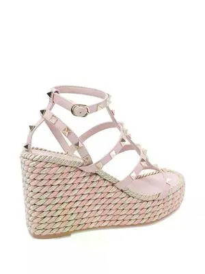 Valentino Garavani 95mm Rockstud Wedge Sandals