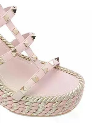 Valentino Garavani 95mm Rockstud Wedge Sandals