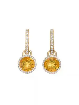 Kiki Mcdonough 18k Yellow Grace Citrine And Diamond Earrings - Gold