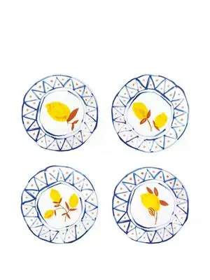 &K AMSTERDAM Lemon Moroccan Tapas Plates - White