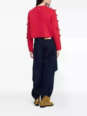 JW Anderson Cropped Jumper With Loop Embellishments - Red