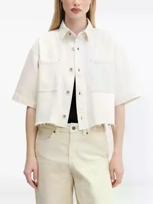 Hugo Frayed-hem Patch-pockets Shirt