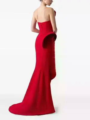 GABY CHARBACHY Pleated Draped Evening Gown