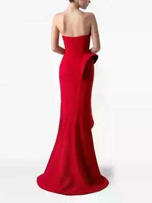 GABY CHARBACHY Pleated Draped Evening Gown