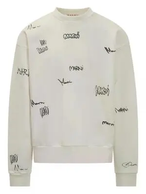 Marni Logo-print Sweatshirt - Neutrals