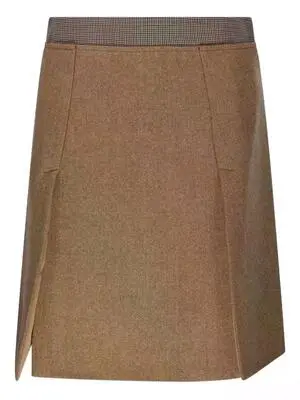 Sportmax Checked-waistband Midi Skirt - Brown