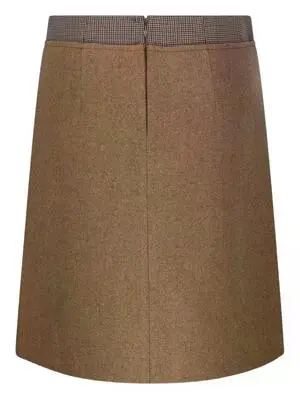 Sportmax Checked-waistband Midi Skirt - Brown