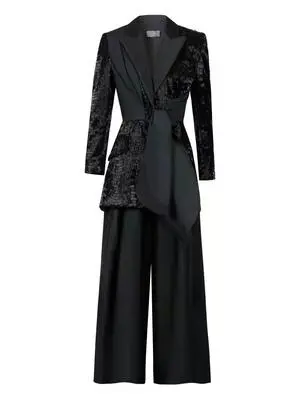 GABY CHARBACHY Sequin-embellished Wide-leg Suit