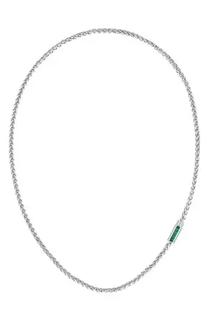 Lacoste Chain Necklace With Logo Clasp - Silver