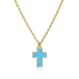 ANNA ZUCKERMAN Petit Faith Necklace - Sky Blue