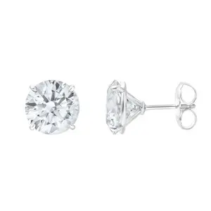 LUVMYJEWELRY Leanne 14k Gold 10 Ct Lab Grown Diamond Stud Earrings - 14k White Gold