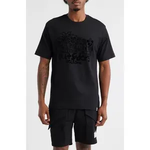VIC GARCIA WORLD Outsiders Welcome Graphic T-shirt - Black