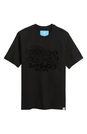 VIC GARCIA WORLD Outsiders Welcome Graphic T-shirt - Black