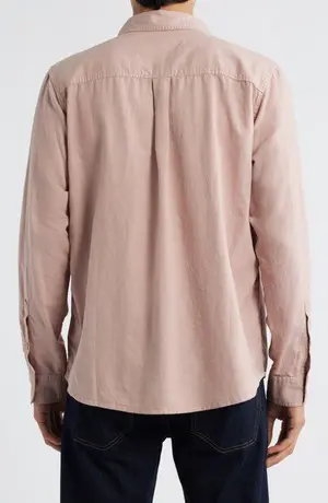 Ag Wesley Linen & Cotton Button-up Shirt - Desert Mauve