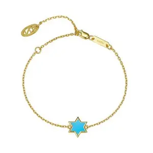 ANNA ZUCKERMAN Petit Star Of David Bracelet - Sky Blue