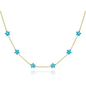 ANNA ZUCKERMAN Petit Rosie Necklace - Sky Blue