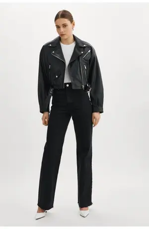 LAMARQUE Dylan 80's Leather Biker Jacket - Black