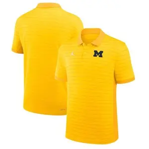 JORDAN BRAND Michigan Wolverines 2025 Early Season Coaches Sideline Victory Stripe Performance Polo - Maize