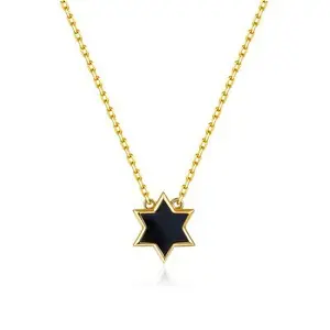 ANNA ZUCKERMAN Petit Star Of David Necklace - Black
