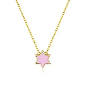ANNA ZUCKERMAN Petit Star Of David Necklace - Pink