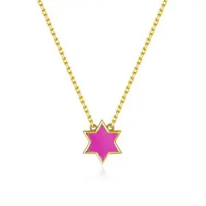 ANNA ZUCKERMAN Petit Star Of David Necklace - Rose