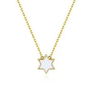 ANNA ZUCKERMAN Petit Star Of David Necklace - White