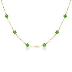 ANNA ZUCKERMAN Petit Daisy Necklace Green/yellow Gold