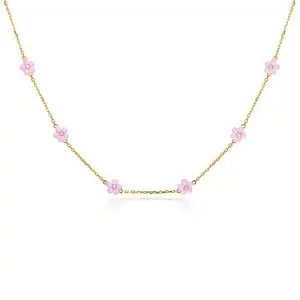 ANNA ZUCKERMAN Petit Daisy Necklace - Pink/yellow Gold