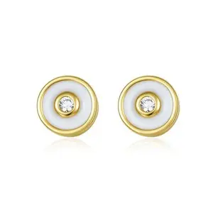 ANNA ZUCKERMAN Petit Bubble Stud Earrings - White/yellow Gold