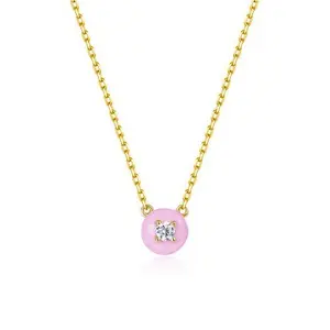 ANNA ZUCKERMAN Petit Cupcake Pendant Necklace - Pink/yellow Gold