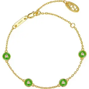 ANNA ZUCKERMAN Petit Bubble Bracelet - Green/yellow Gold