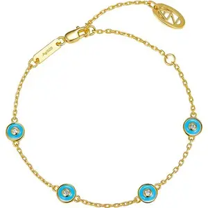 ANNA ZUCKERMAN Petit Bubble Bracelet - Sky Blue/yellow Gold