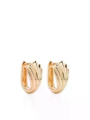 Lizzie Mandler 18kt Yellow Fluted Huggie Hoop Earrings - Gold