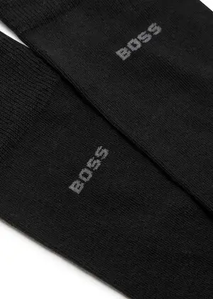 BOSS Logo Cotton-blend Socks 2-pack - Black