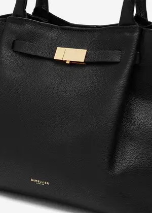 DEMELLIER The New York Midi Grained Leather Tote By - Black